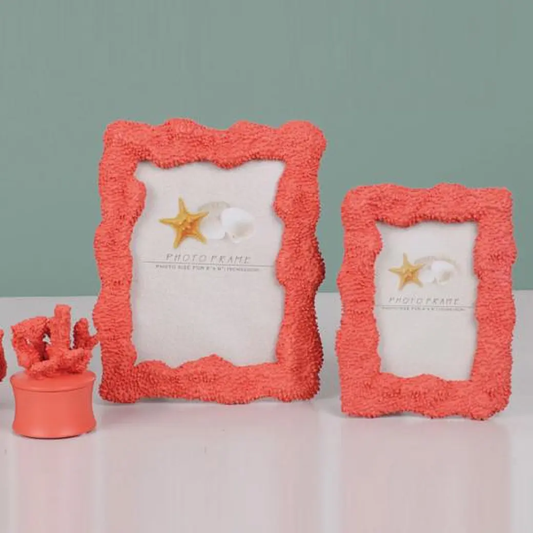 coral decor , coral photo frame , resin coral decor - xubang